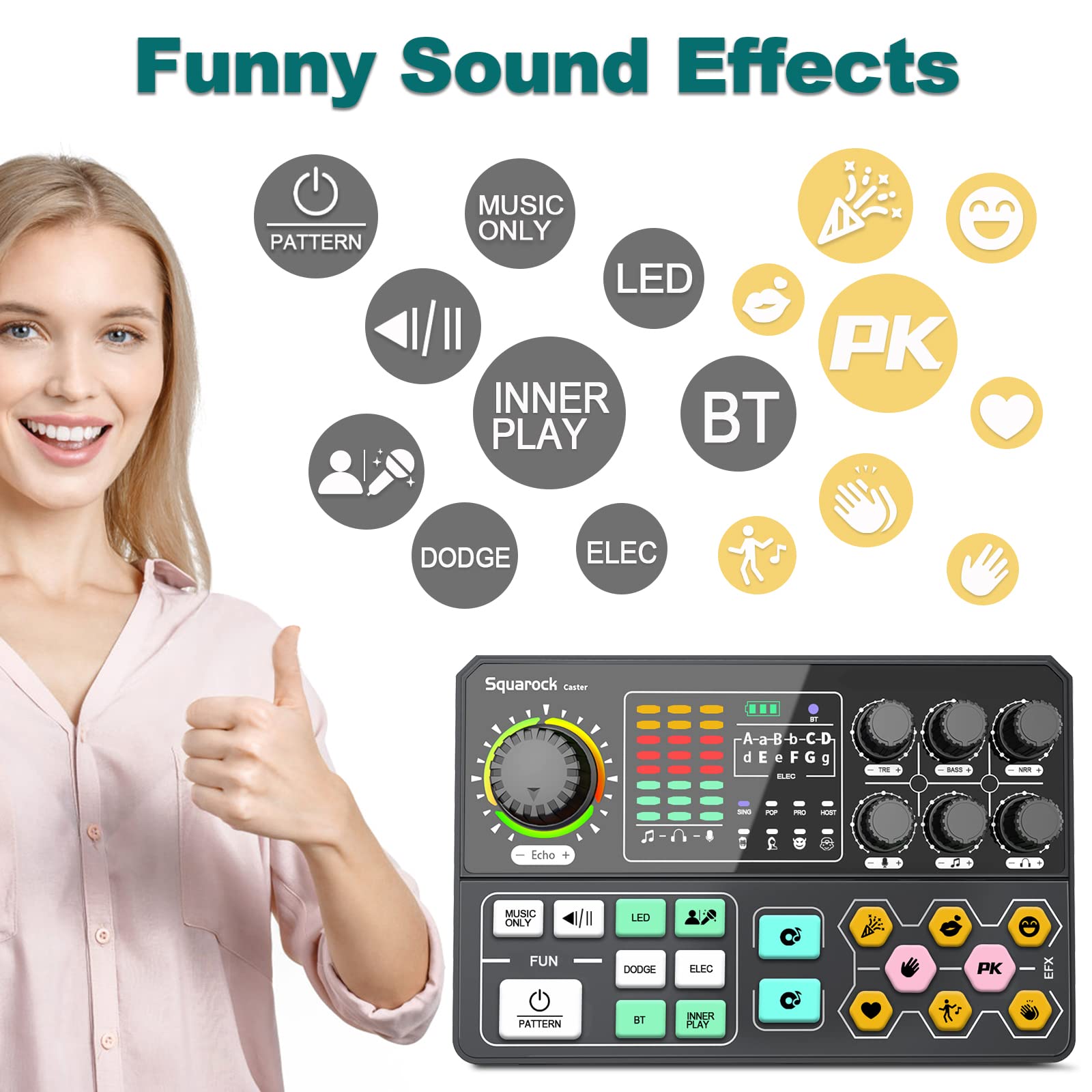 Podcast Equipment Bundle,Audio Interface DJ Mixer and Studio Broadcast Microphone, Perfect for Recording,Live Streaming,Gaming,Compatible with PC,Smartphone,Play Station
