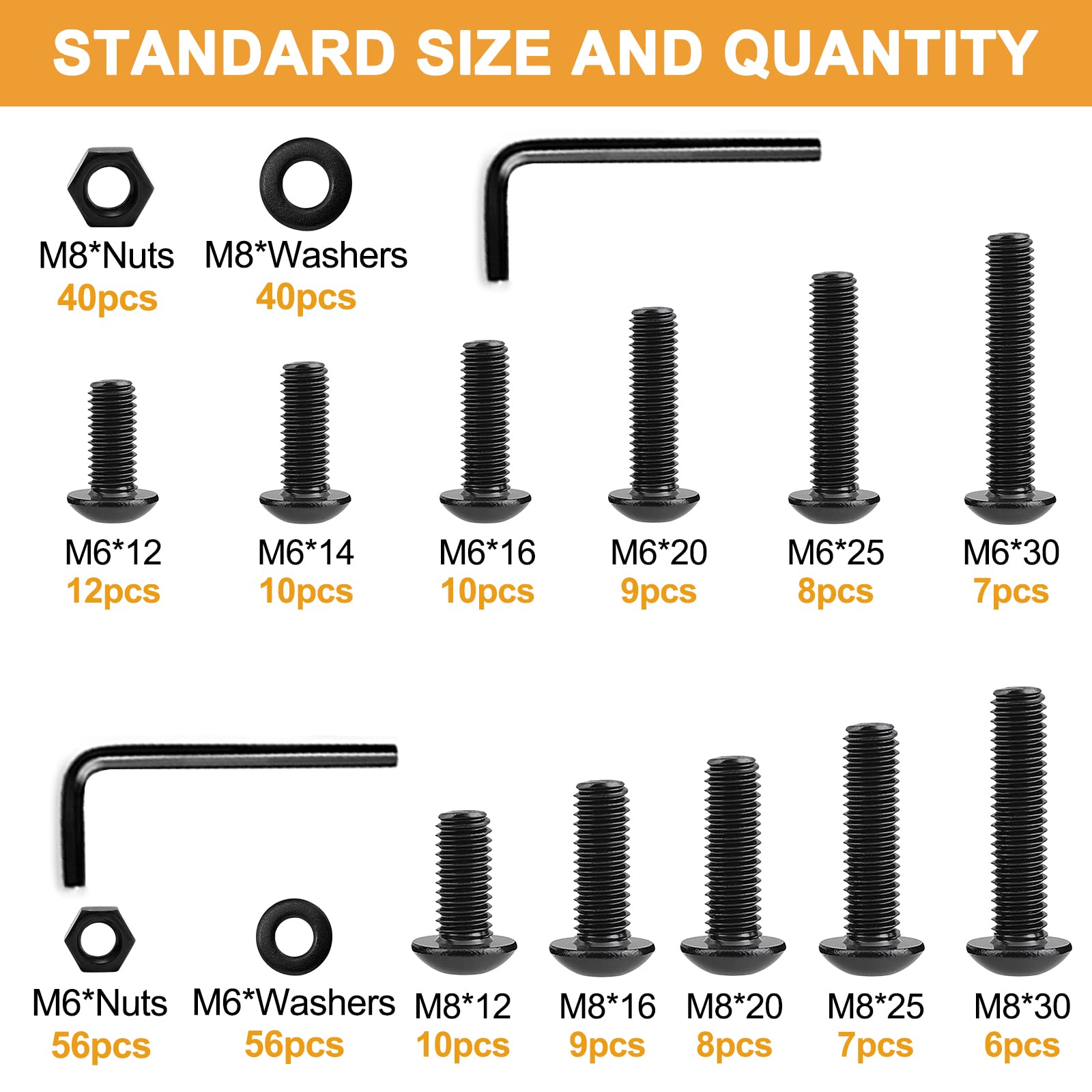 VIGRUE 700PCS M3 x 5/6/8/10/12/14/16/18/20/25/30mm Button Hex Head Cap Screws 14.9 Grade Alloy Steel M3 Metric Machine Screws Bolts Nuts Washer Assortment Kit
