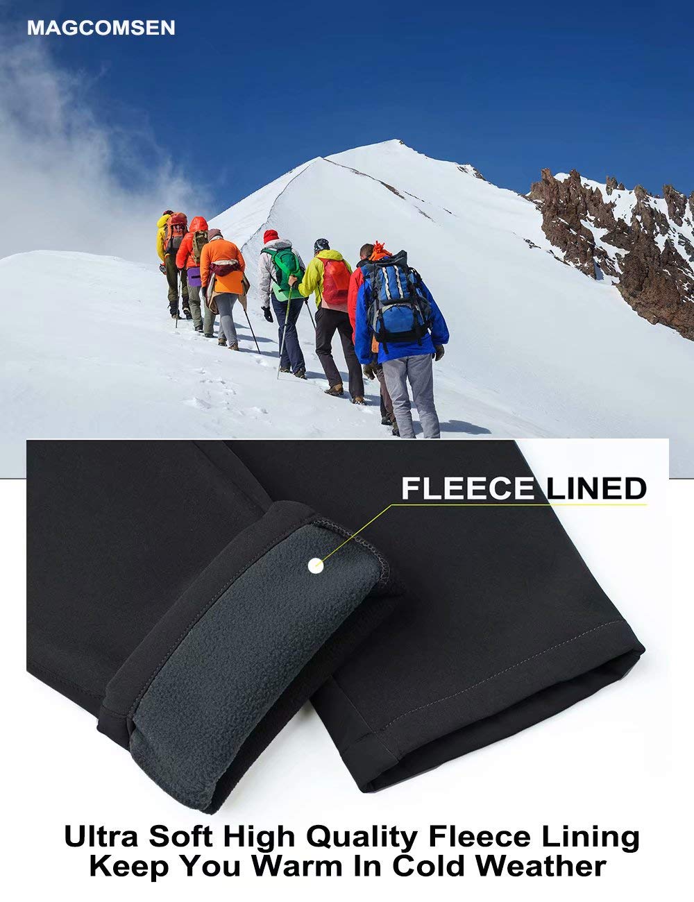 MAGCOMSEN Winter Pants Men Snow Pants for Men Snowboard Pants Men Ski Pants Waterproof Pants Work Pants For Men