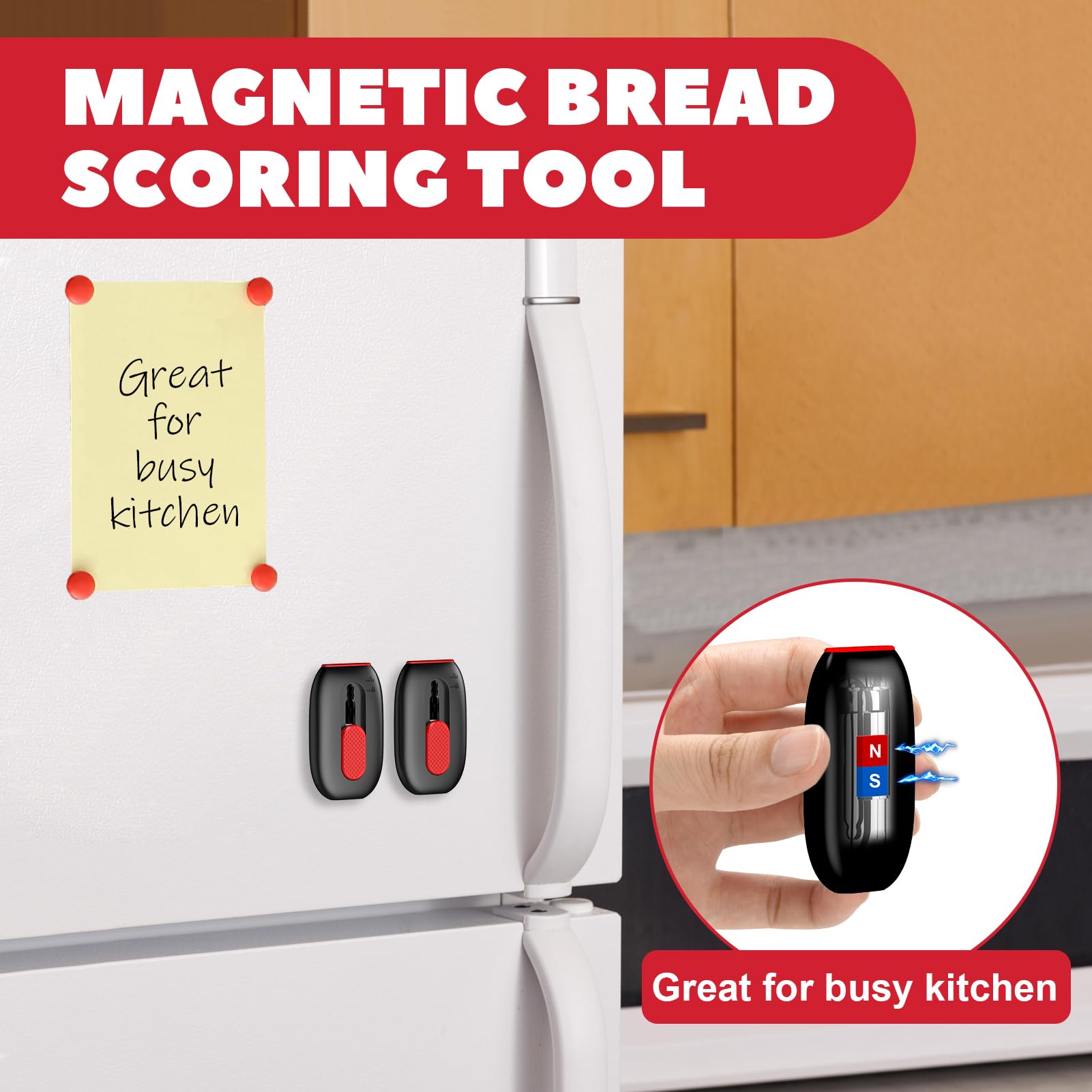 Winsing Bread Lame Sourdough Scoring Tool, Magnetic & Extractable Sourdough Baking Supplies Bread Scoring Knife, Bread Lame Dough Scoring Tool For Homemade Bread Making With 6 Razor Blades(Black)