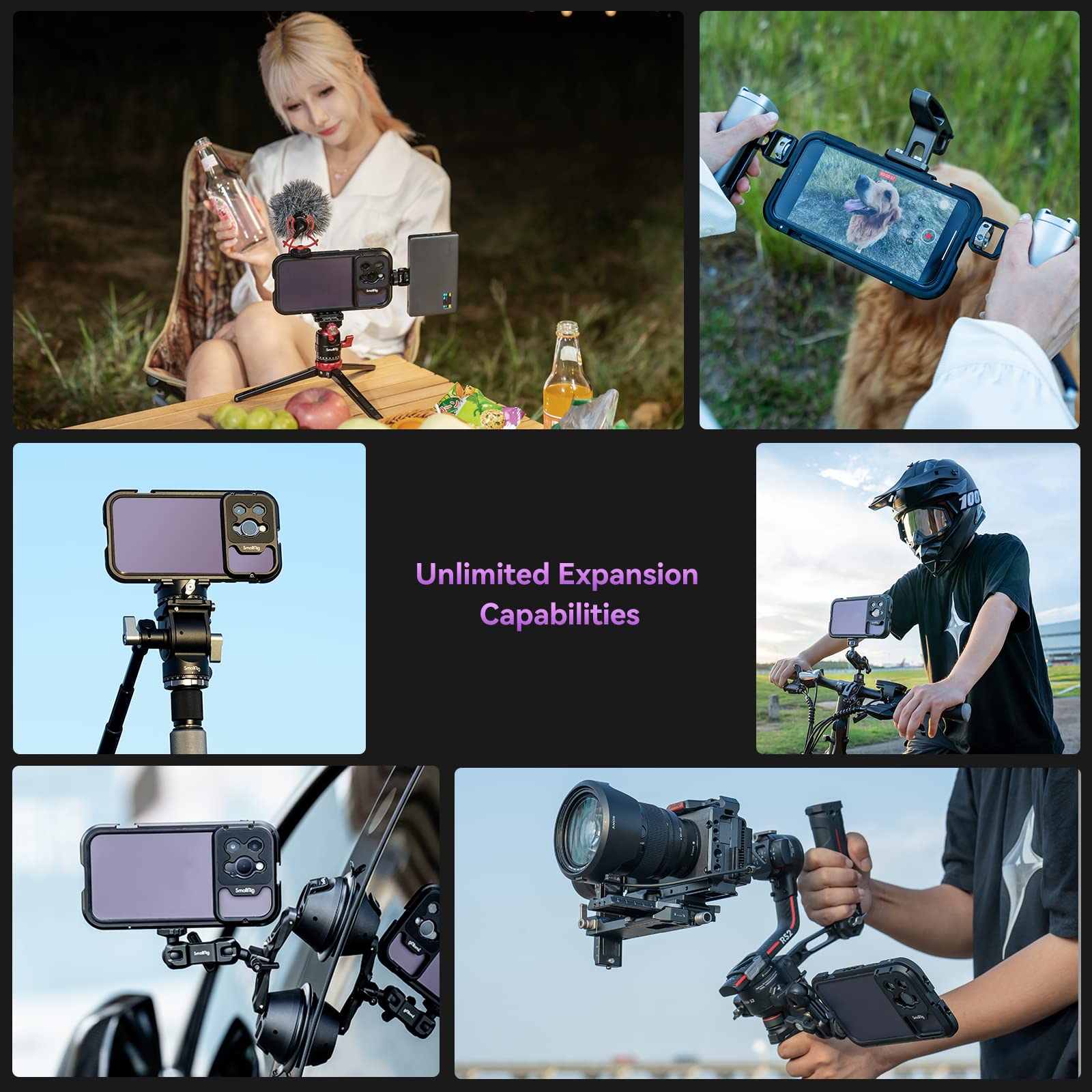 SmallRig Video Rig Cage for iPhone 14 Pro Max with Dual Cold Shoes, Aluminum Mobile Phone Cage, Smartphone Video Rig Cage for Filmmaking/Videography/Live Streaming/Vlog- 4077