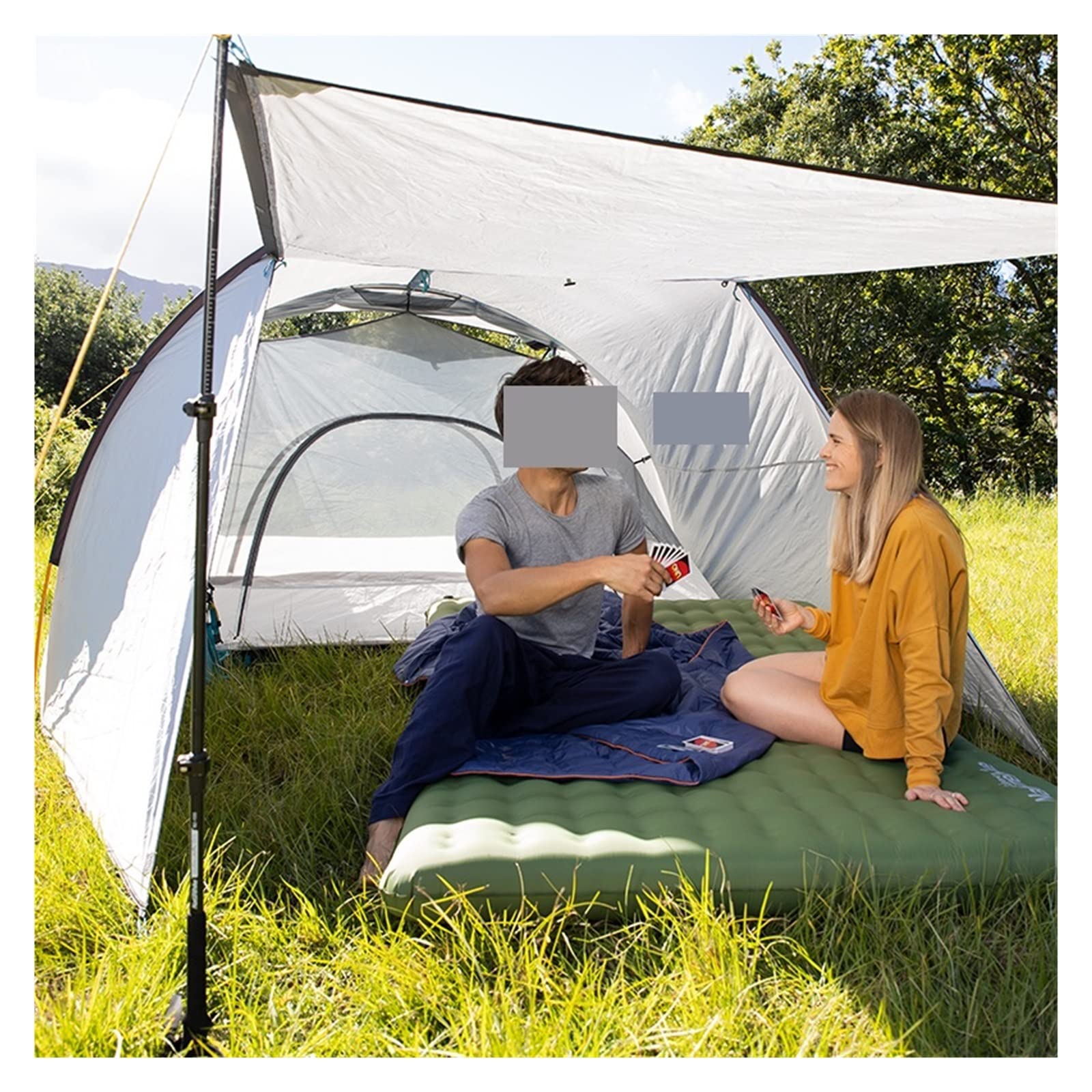 SMKOOP Thicken Camping Air Bed Mat Outdoor Inflatable Mattress Ultralight Portable Outdoor Camping Mattress Moisture-Proof Pad