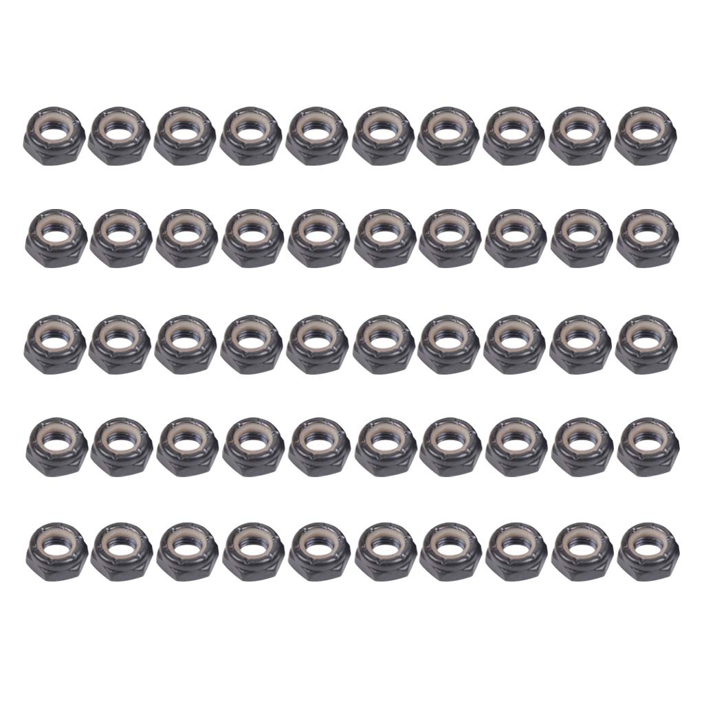 menolana 50pcs Axle Nuts for Skateboard Longboard Trucks Skateboarding Accessories