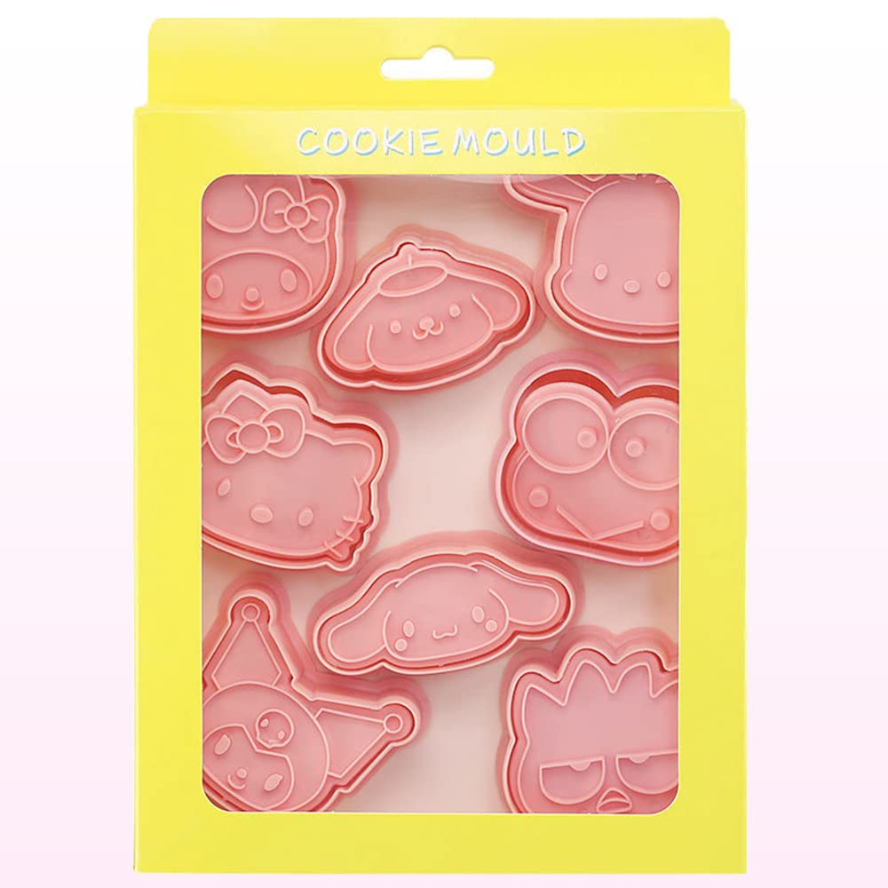 ROFOLO 8 Piece Mini Cartoon Cookie Cutters for Baking, 3d Raised Design Gingerbread Cookie Stamps, Suitable for Frosting Decoration, Mini Pie Molds, Apple Pie Pastry Biscuit Cutter