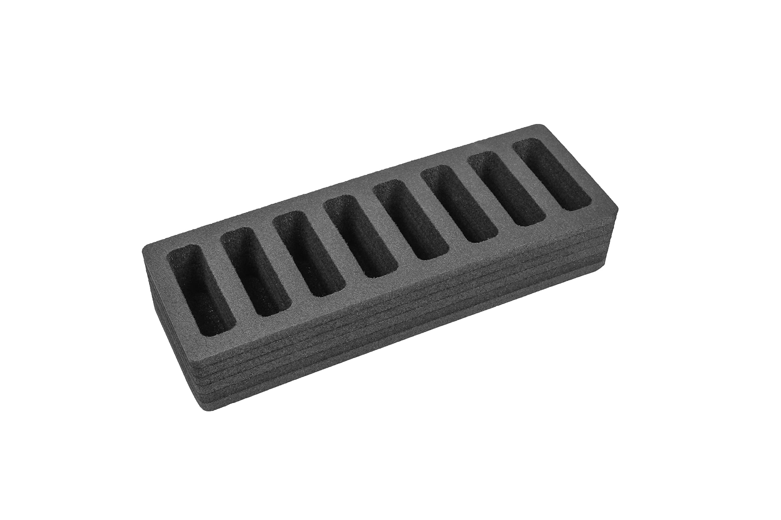Polar Whale Compact Organizer Stand Premium Durable Black Foam Tray Washable Waterproof Insert Storage for Home Bathroom Bedroom Cosmetic 11.7 x 4 x 2 Inches 8 Compartments