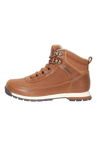 Mountain Warehouse Womens Outdoor Leather Boots - Breathable Shoes Brown Womens Shoe Size 8 US