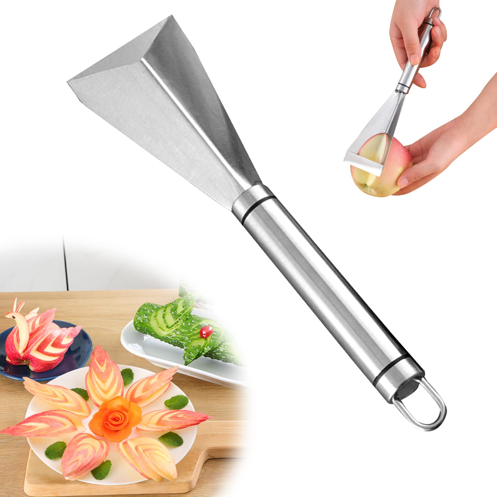 Stainless Steel Fruit Carving Knife - V Shape Channel Knife Tool, Fruit & Vegetable DIY Carving Tool, Food Carving Mold Carving Tool Kitchen Accessories for Home Kitchen DIY Platter Tray Decoration