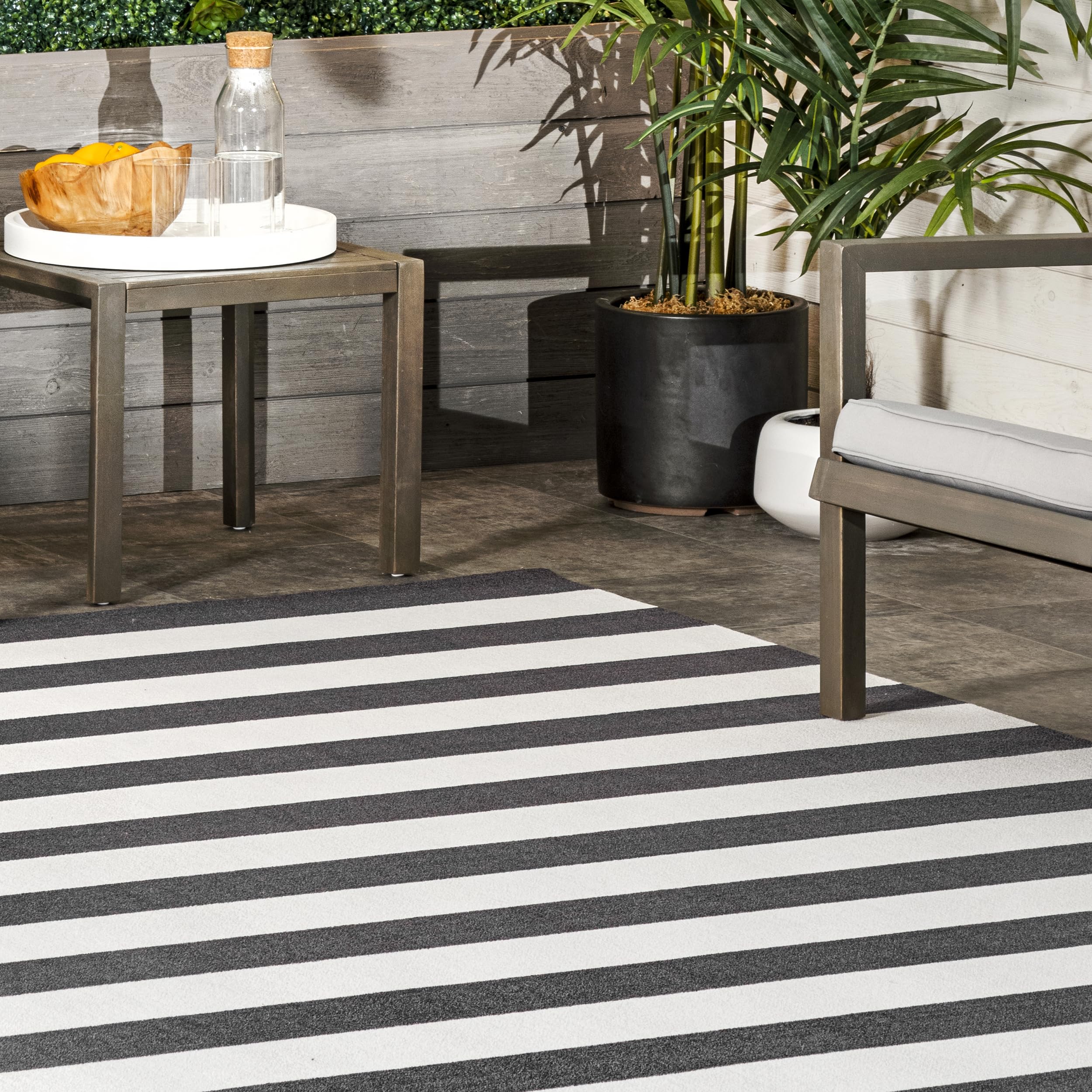nuLOOM Christa Striped Indoor/Outdoor Area Rug, 5 x 8 Feet, Pink