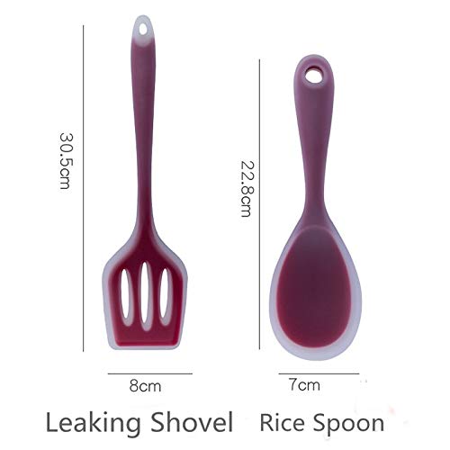 LMMDP 5Pcs Kitchen Utensil Set Silicone Kitchen Tools Non-Stick Cooking Tools Set Spoon Shovel Colander Cooking Utensil for Kitchen