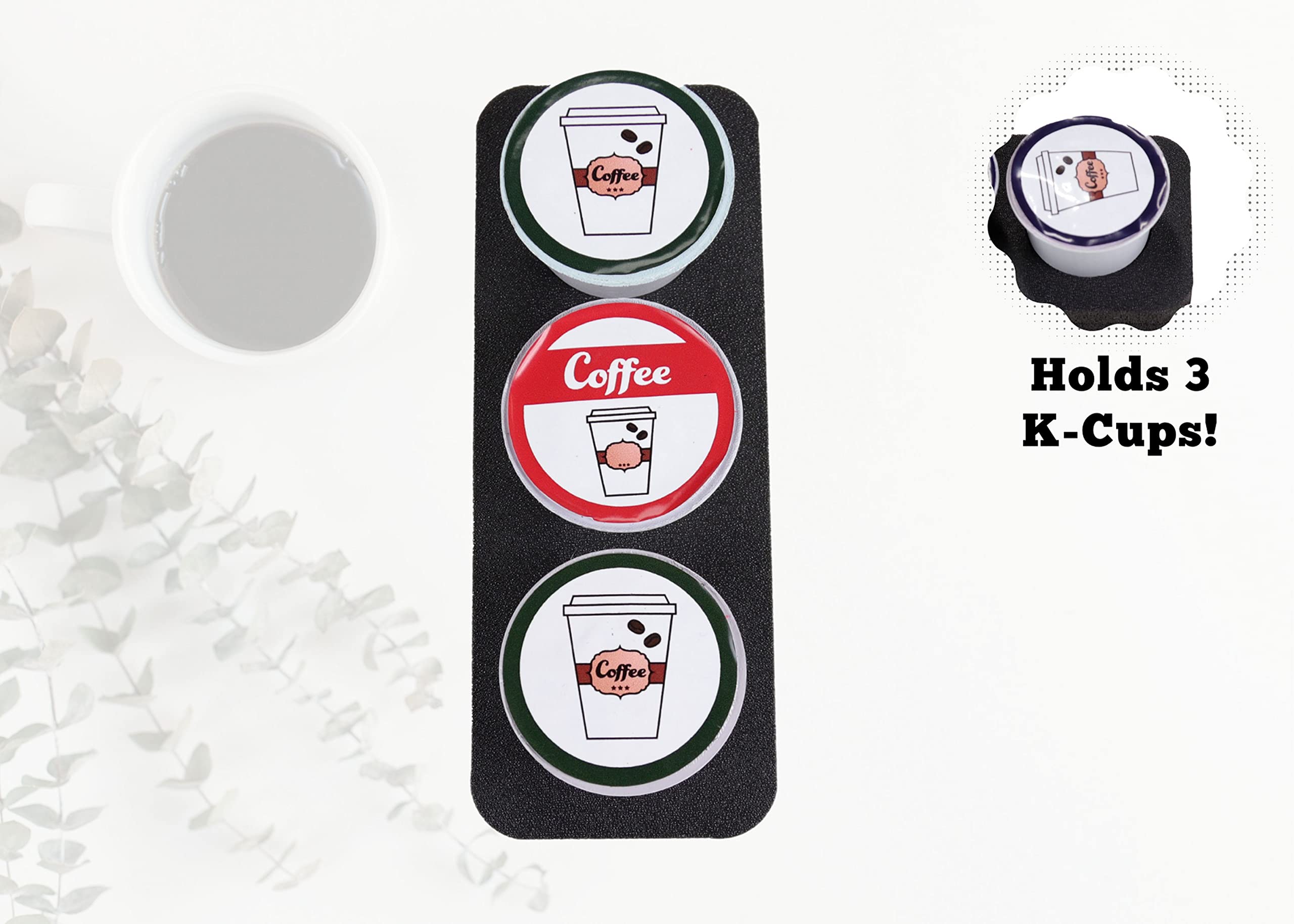 Polar Whale Hotel Hospitality Coffee Pod Storage Organizer 4 Piece Multi-Pack Tray Holder Waterproof Washable Bed and Breakfast Drawer Insert Holds 3 Pods Each Compatible with Keurig K-Cup 4 Pc Set