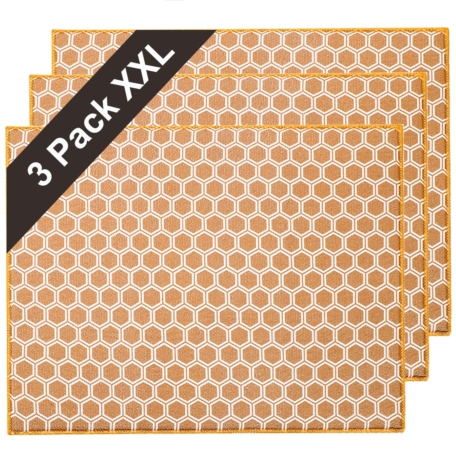 Tgepliyung 2 Pack XXL Dish Drying Mats for Kitchen Counter, 24 x 18 inch Microfiber Dish Drying Pads, Absorbent Dish Drainer Mat for Counertop, Thickened, Washable, Super Absorbent, Grey