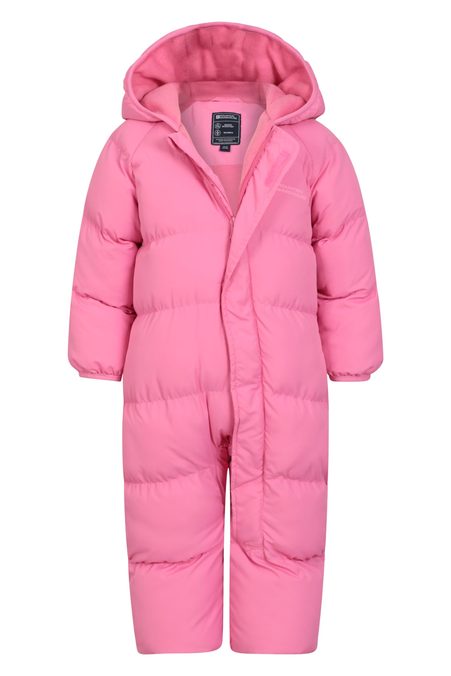 Mountain Warehouse Frosty Toddler Padded Suit - Fleece Lined Snowsuit Pink 12-18 Months