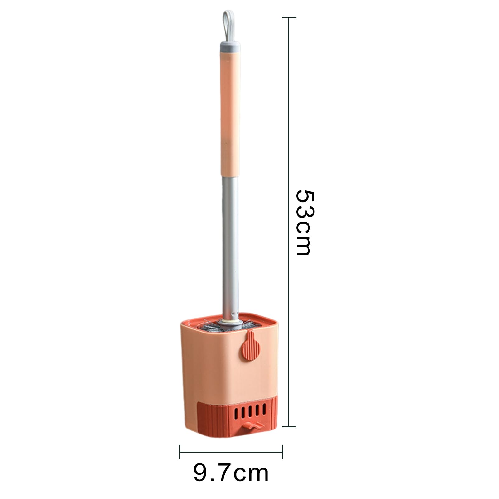 Long Handle Toilet Brush 1 Set Wall-Mounted with Holder Flexible Bristles Hangable Design No Dead Corner Bathroom Bowl Cleaner Scrubber Kit Easy Pink