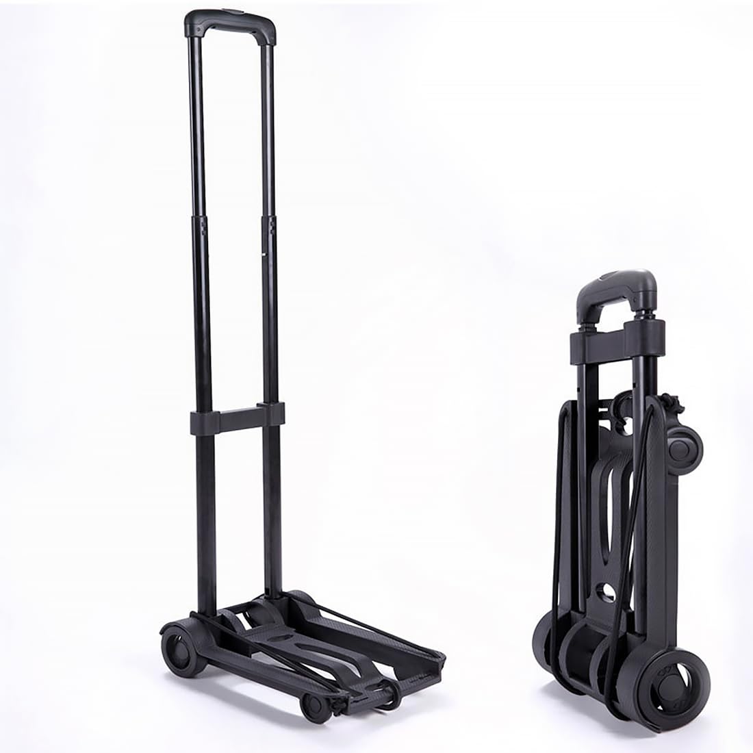 THABATAD Folding Hand Truck Lightweight, Portable Luggage Cart, Foldable Trolley with 4 Wheels, Fold Up Dolly for for Moving Shopping Travel Office Use, 66lbs