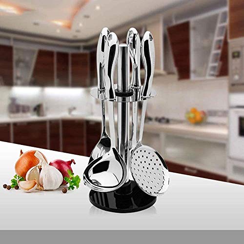 LMMDP Cooking Tools Stainless Steel Kitchenware Kitchen Utensil Set Soup Spoon Colander Meat Fork Leak Shovel Rice Spoon