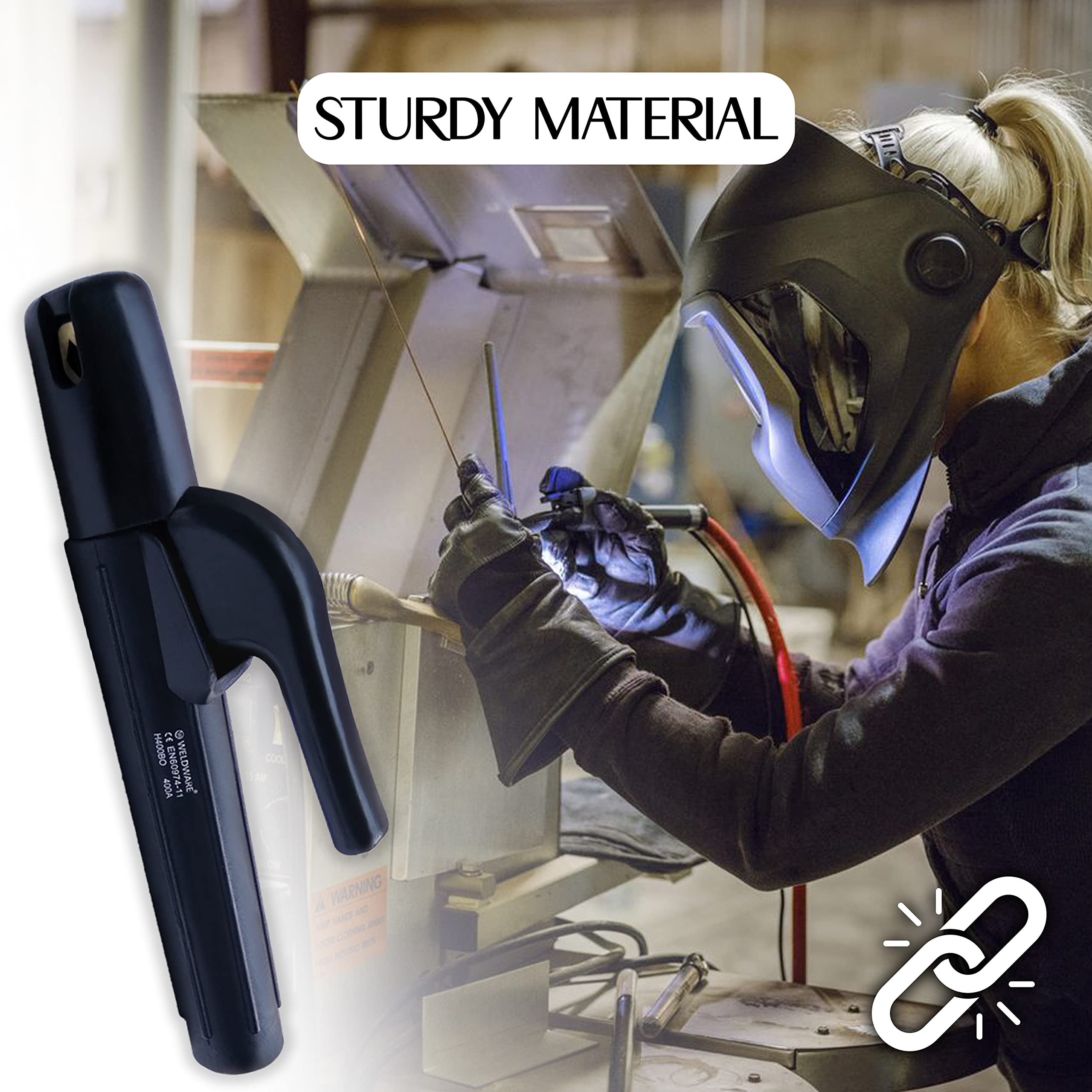 Stinger Electrode Holder, 400 Ampere, 3/0 Cable Size, Hold Up to 5/16 Inch Electrode Size, Fully Insulated Welding Stinger for Arc Stick Welding
