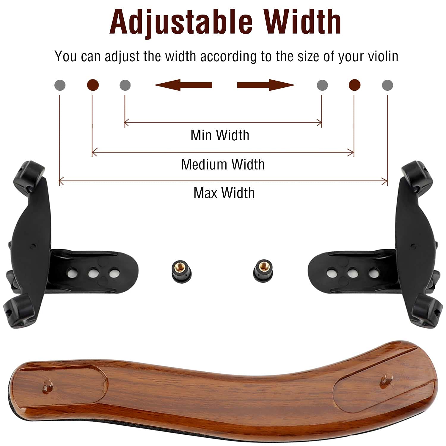 LMS Violin Shoulder Rest for 1/2 Size Collapsible Shoulder Rest for Violin with Adjustable Feet Comfortable Foam Pad Mute for Kids Adults (1/2)