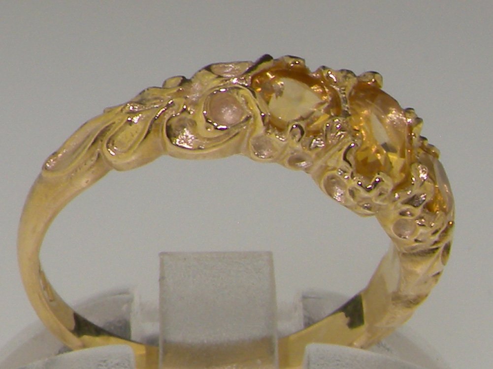 LetsBuyGold 10k Yellow Gold Real Genuine Citrine Womens Band Ring - Size 7