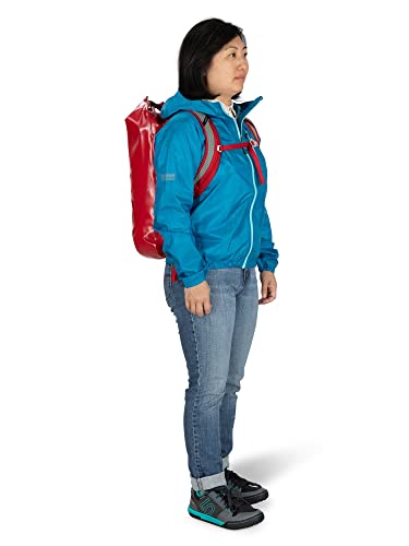 Osprey Transporter 18L Roll Top Waterproof Laptop Backpack, Poinsettia Red