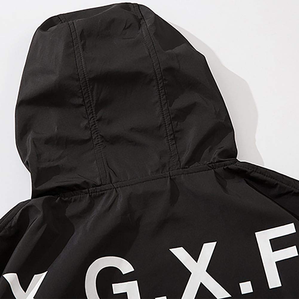 MFCT Men's Techwear Waterproof Windbreaker with Funnel Hoodie [Medium]