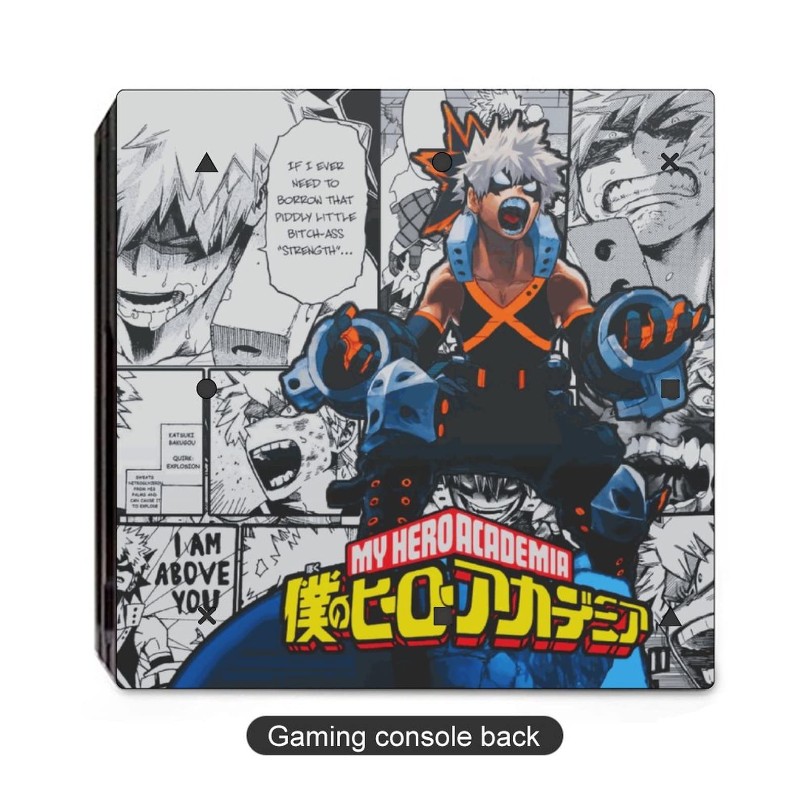 OUFGBCX Anime Boy Katsuki Bakugou PS4 Pro Controller and Console Skin Sticker Protective Cover Wireless/Wired Gamepad Controller Full Body Skin Body Vinyl Sticker Decal Cover Skin