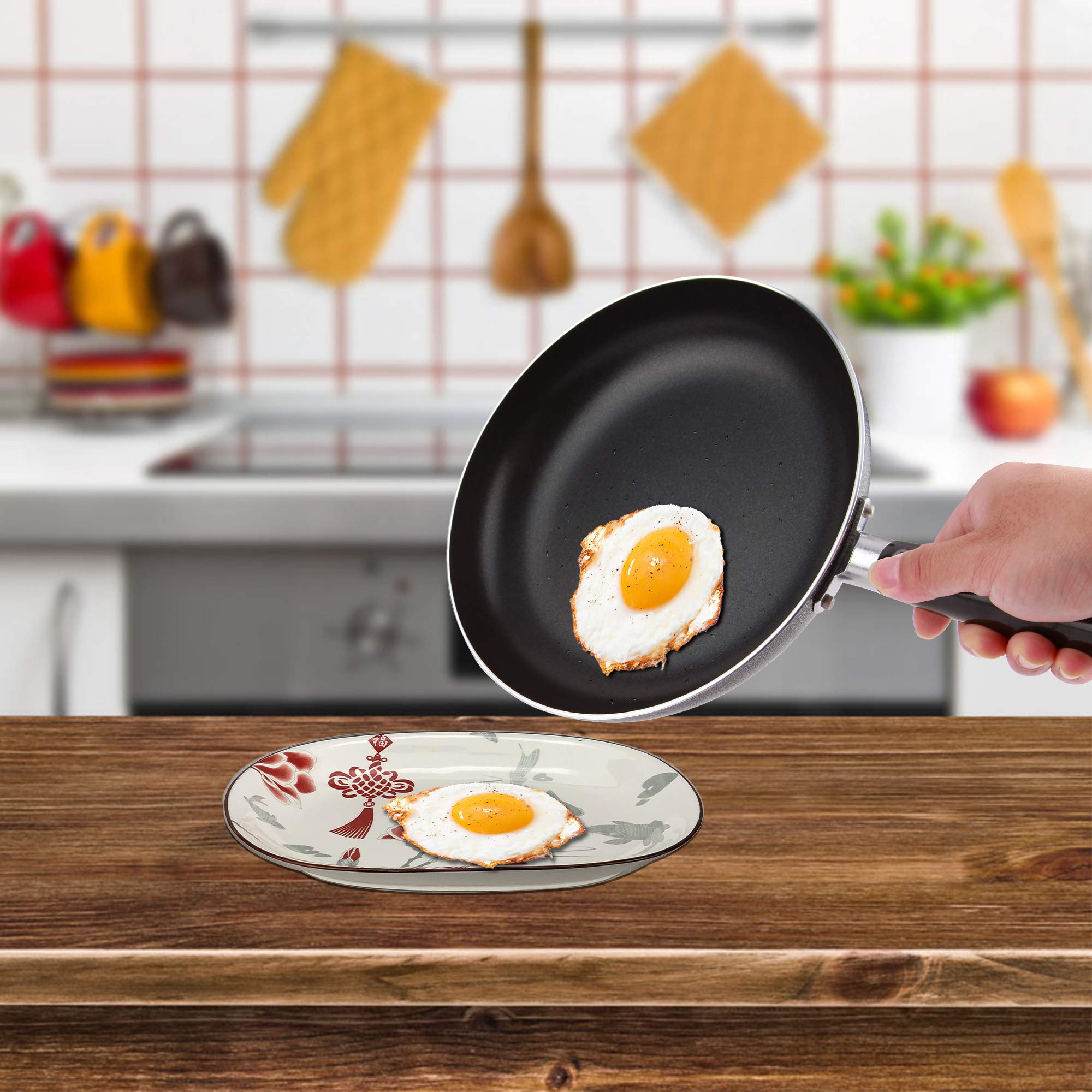 Lake Tian Nonstick Cookware Pots and Pans Set/Cookware Sets/Frying Pan Set/Sauce Pans Set With Glass Lids Dishwasher Safe, Non Stick Cookware Set Black (7 piece SET)