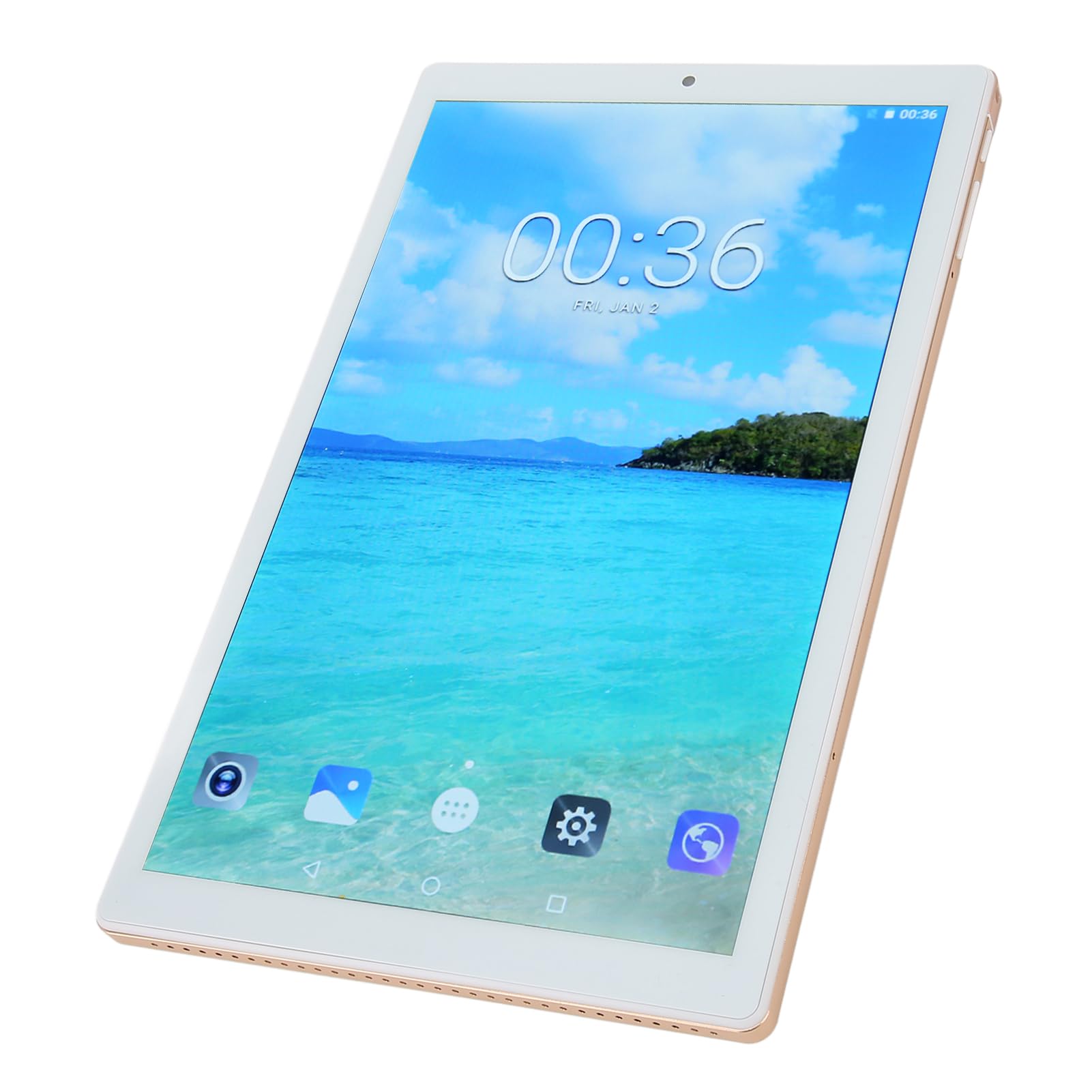 MAVIS LAVEN HD Tablet, 10.1 Inch Tablet Front 5MP Rear 8MP US Plug 100‑240V for Studying for Entertainment (Gold)