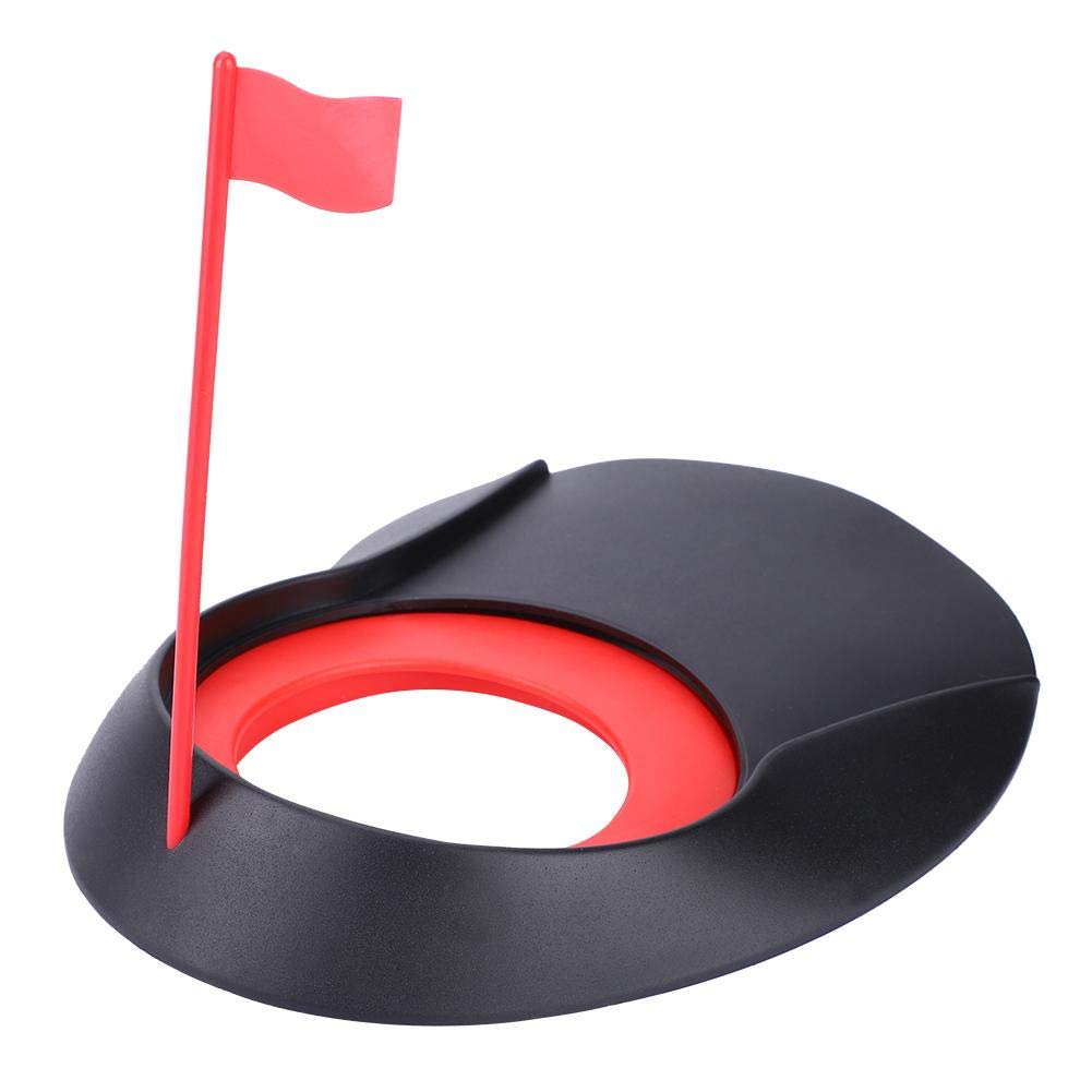 Mootea Putter Trainer, Putting Cup Hole Putter Plastic Practice Trainer Aid Flag Regulation-Sized 1Set for Golf Indoor Outdoor(B-Red)