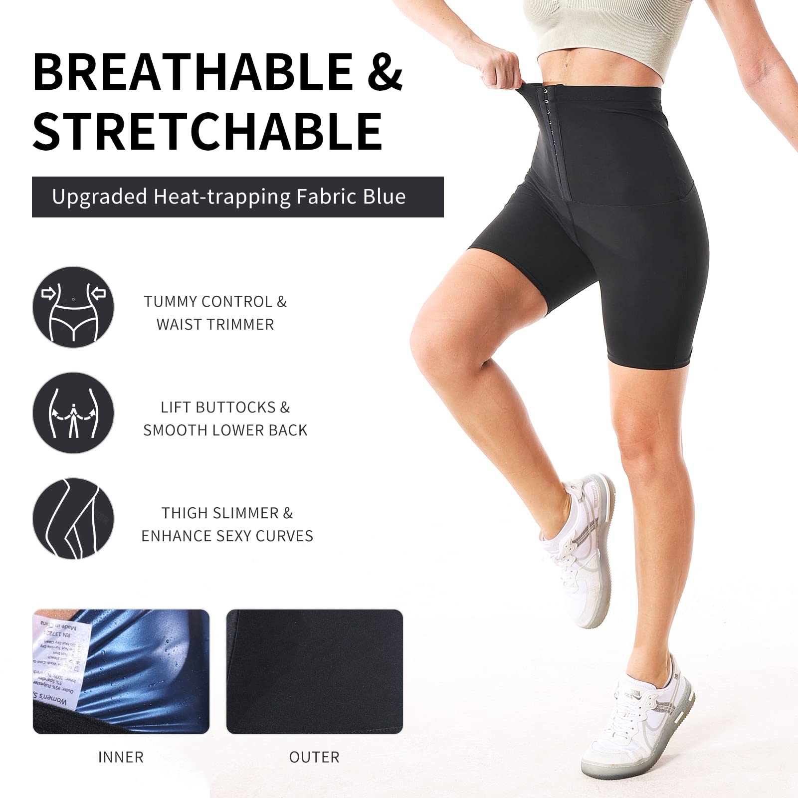 Sauna Suit for Weight Loss High Waist Compression Slimming Weights Thermo Legging Workout Body Shaper Sauna Sweat Pants
