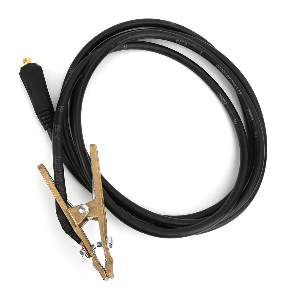 Welding Ground Clamp Lead Assembly, TIG Plasma A Type Grounding Clip 260A Welding Brass Ground Clamp MMA ARC Welder Earth Clamp 3Meter 25mm²