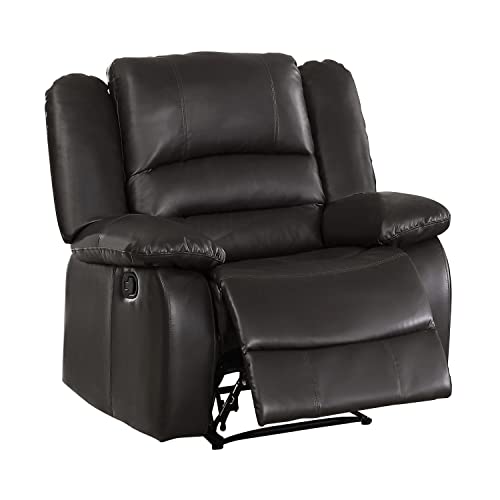 Lexicon Azrael Faux Leather Manual Reclining Chair, 37.5" W, Brown
