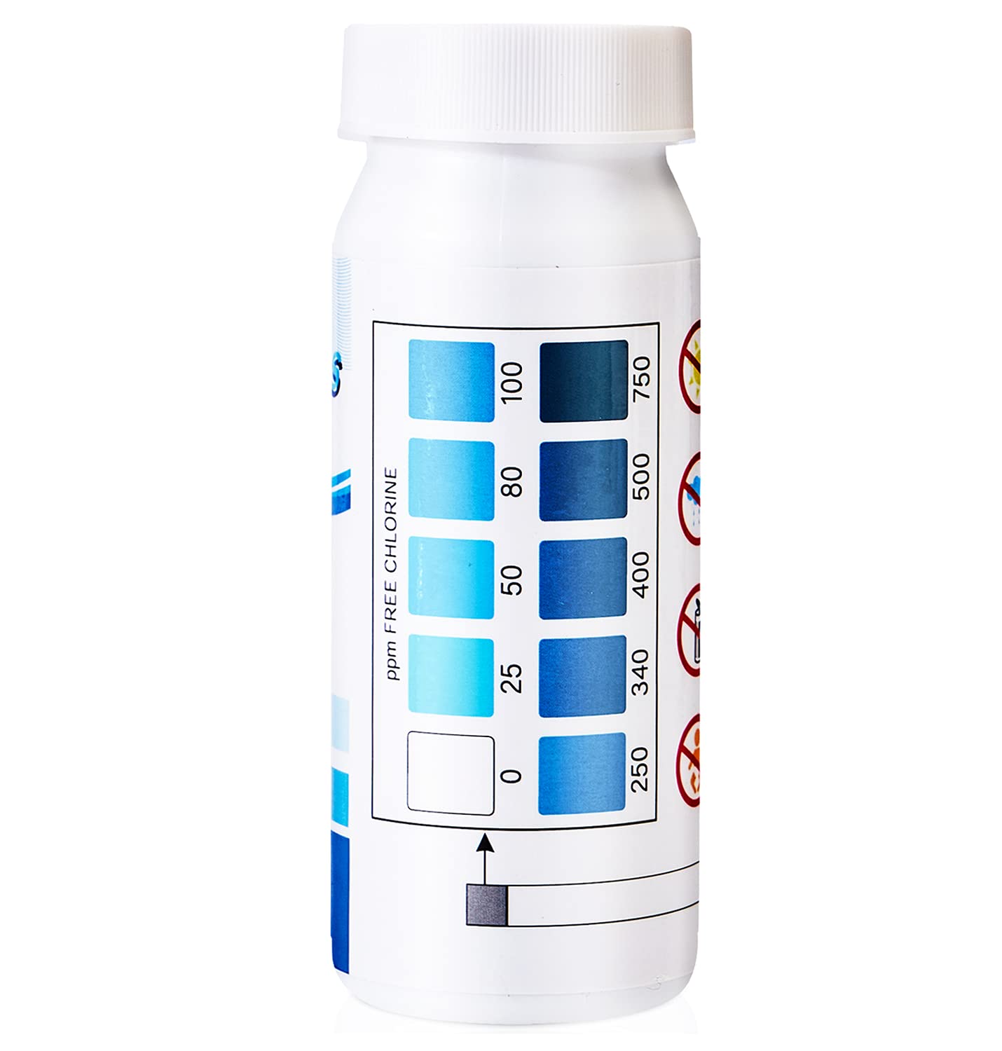 SuperCheck Chlorine Test Strips, 0-750 ppm, 50 Count, Chlorine Test Strips for Food Service, Measure Chlorine Contents in Sanitizing Solutions, Sanitizer Test Strips Food Service, Bleach Test Strips