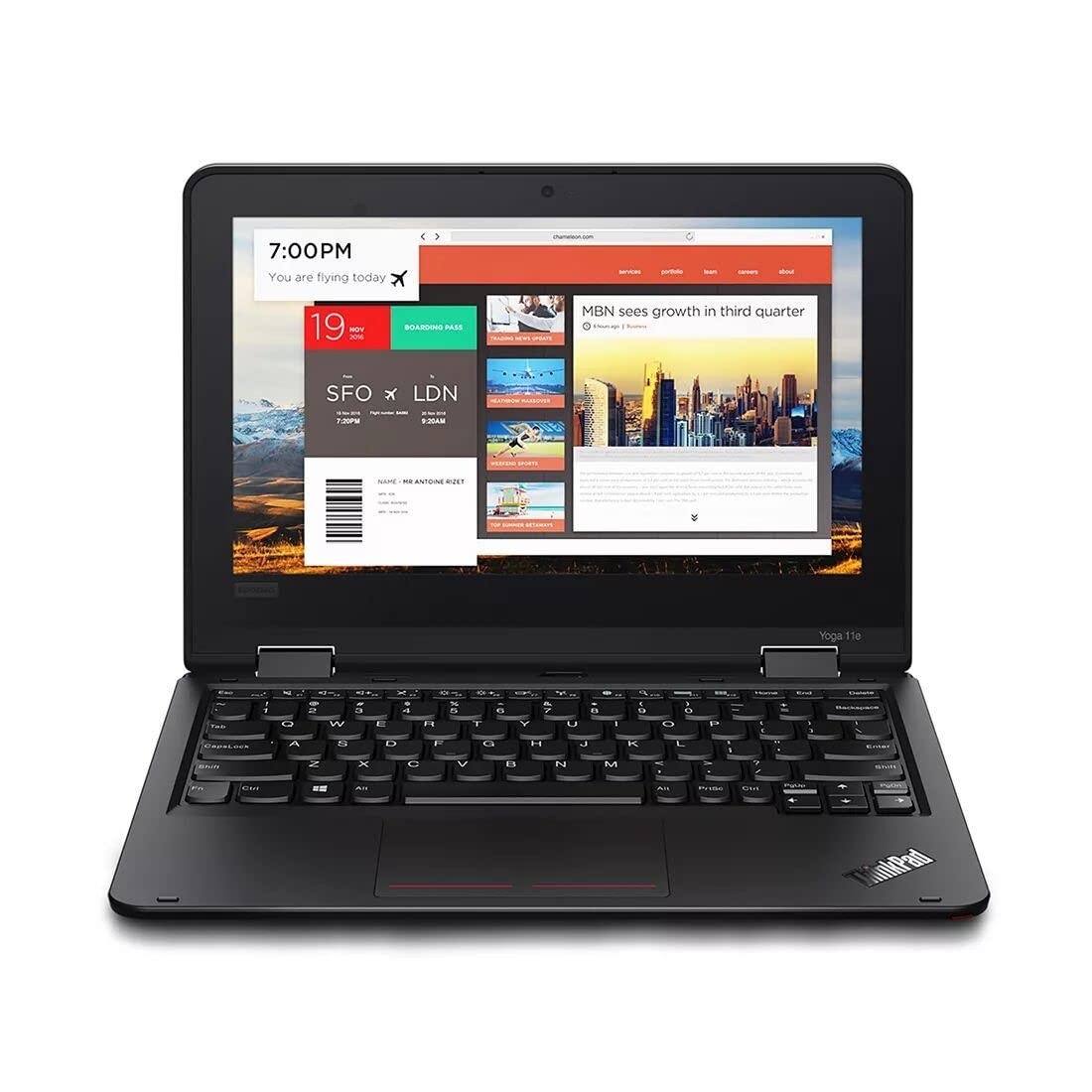 Lenovo ThinkPad Yoga 11E 11.6" HD 2-in-1 Touchscreen Laptop, Intel Celeron N4120, 4GB RAM 128GB SSD, Intel UHD Graphics 600, Webcam, HDMI, WiFi, Bluetooth, Windows 10 Pro, Black