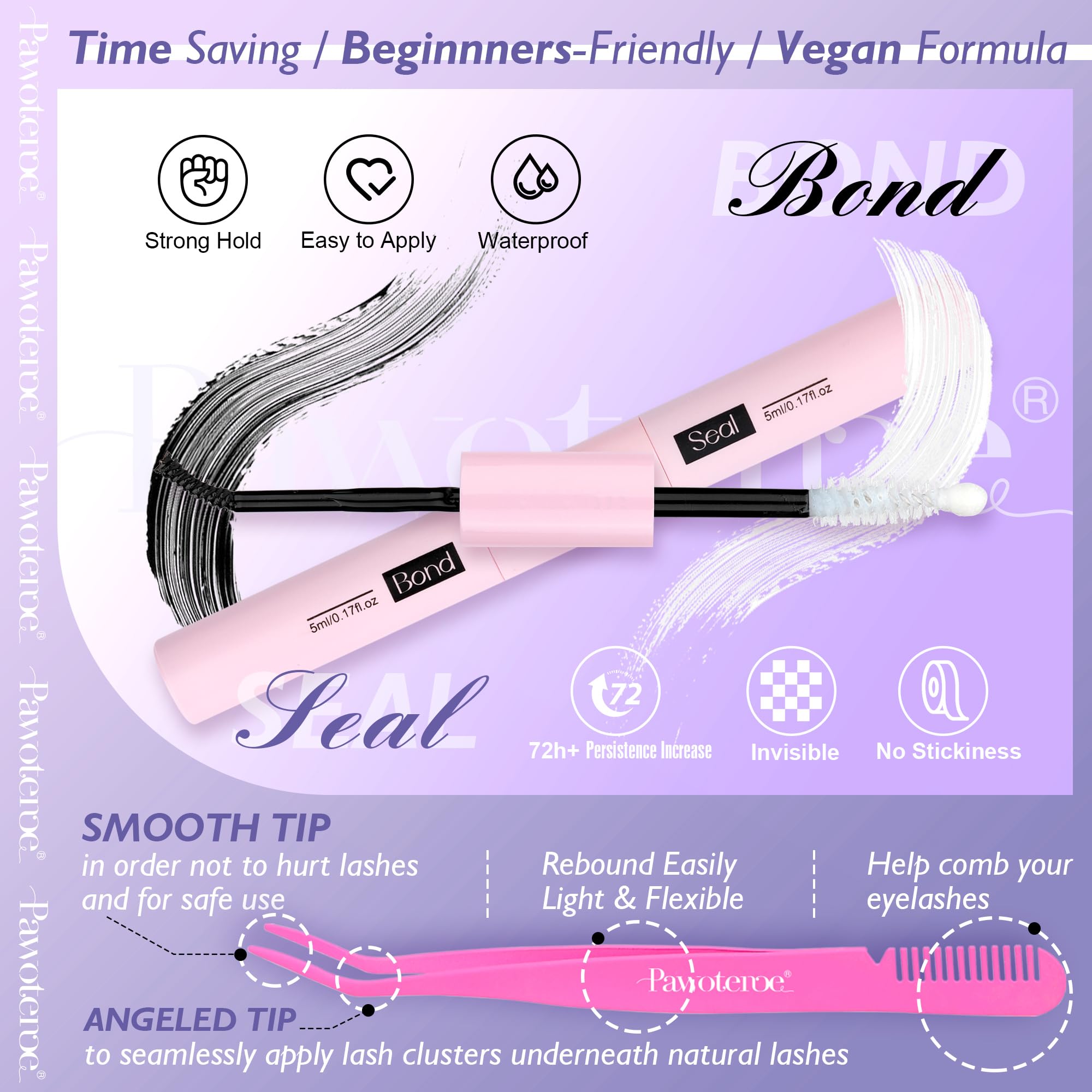 Lash Extension Kit Lash Clusters Fluffy 80D Curl DIY Eyelash Extension Kit 10-20mm Individual Lashes Mink with Lash Bond and Seal and Lash Tweezers for Self Application at Home (MINK-80D-10-20MIX KIT)