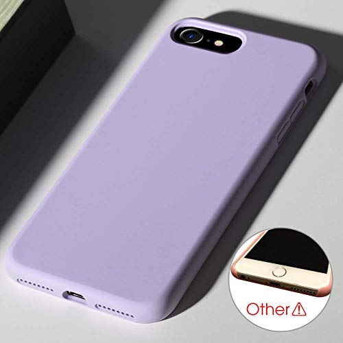 Miracase iPhone SE Case 2022/2020,iPhone 8 case,iPhone 7 Silicone Case Gel Rubber Full Body Protection Cover Case Drop Protection for Apple iPhone SE 2022/2020/ iPhone 8/ iPhone 7(4.7")(Light Purple)