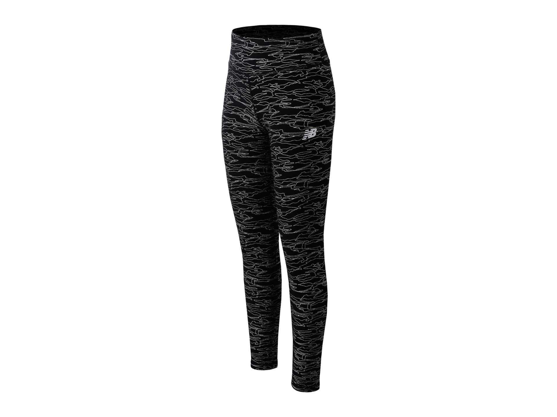 New Balance Girl's Printed Performance Leggings (Big Kids) Black MD (10-12 Big Kid)