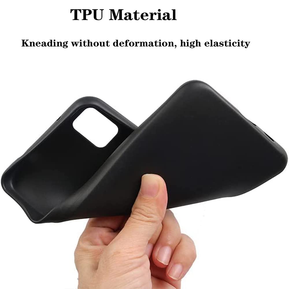 LosruGir for TCL ION X Case, Slim Matte Anti-Scratch Shockproof TPU Soft Edge Bumper Flexible 360 ° Magnetic Rotating Bracket Case Cover with Glass Screen Protector, Black