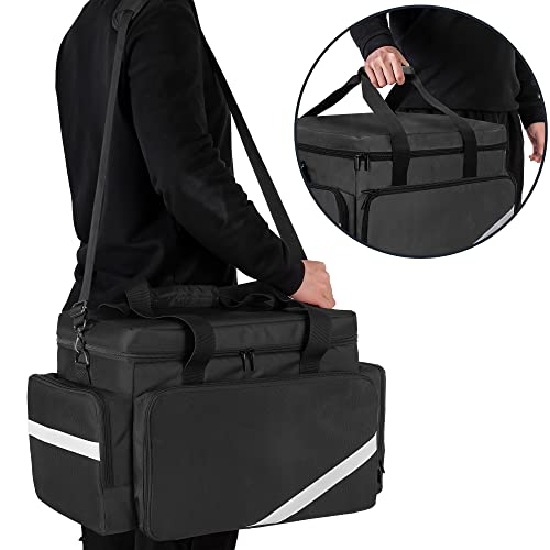 Trunab Rolling Medical Bag with Detachable Trolley, Nurse Rolling Bag with Removable Dividers 15.6β Laptop Sleeve, First Aid Responder Bag Empty for Home Health Nurses, Doctors, EMT, EMS