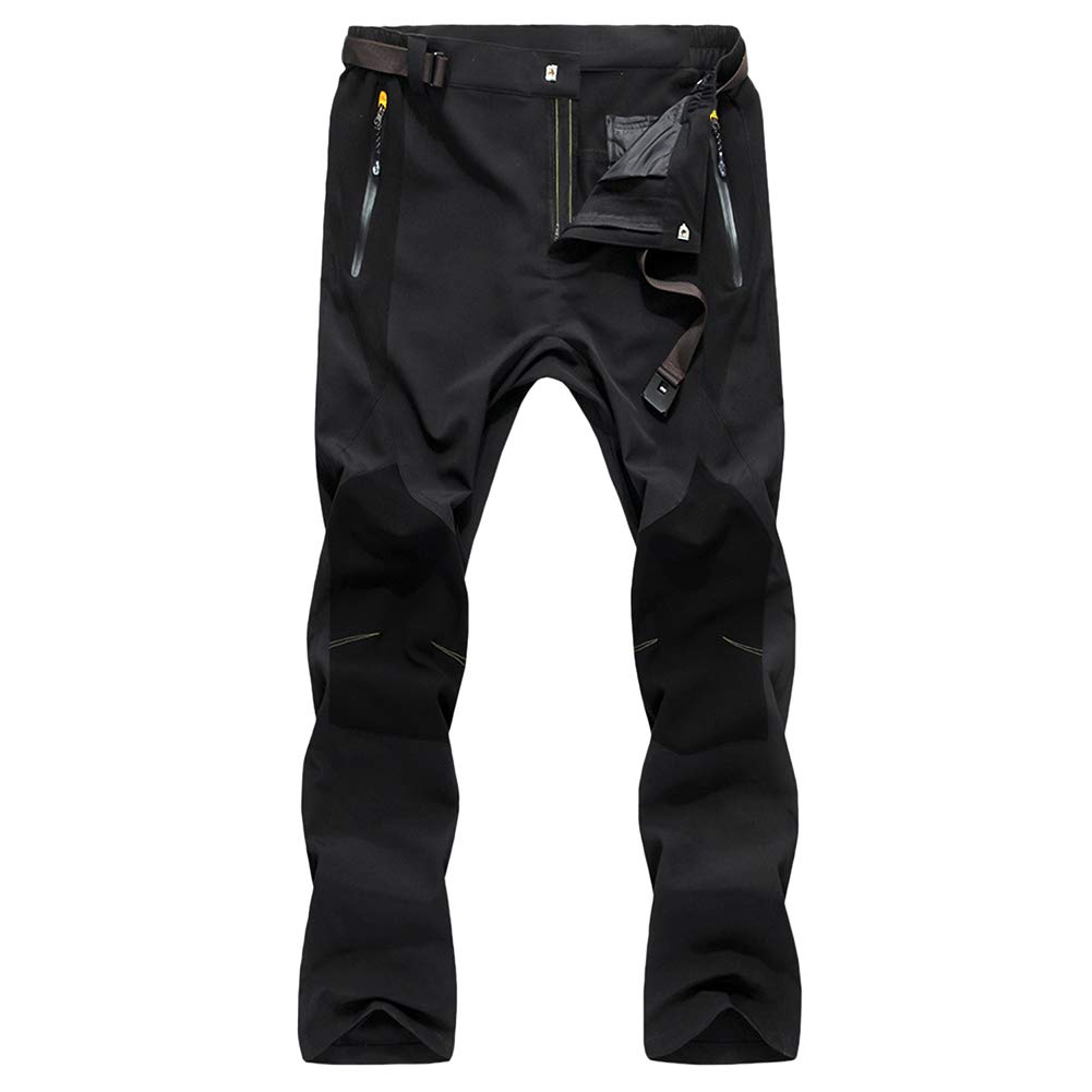MAGCOMSEN Hiking Pants Men Work Pants Summer Pants Quick Dry Pants Camping Pants Lightweight Pants Waterproof Pants Softshell Pants Travel Pants Fishing Pants Black