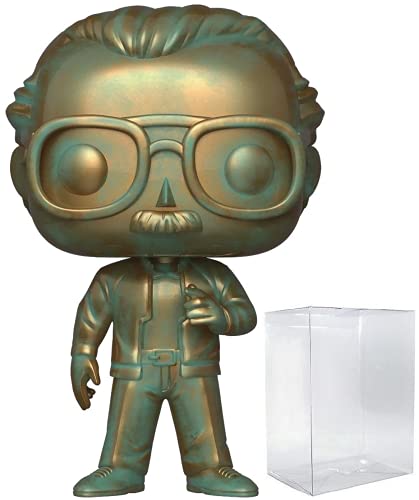 Marvel POP Stan Lee [Patina] Funko Pop! Icons Vinyl Figure (Bundled with Compatible Pop Box Protector Case), Multicolor, 3.75 inches