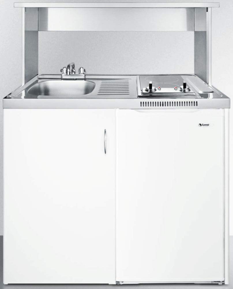 Summit Appliance APSS60 Stainless Steel Appliance Station Shelving System; Designed for Installation with The C60EL and C60ELGLASS Kitchenette; Heavy Duty Metal Shelf