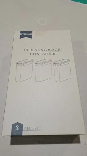 Vtopmart Cereal Containers Storage Set, 3 PCS Airtight Food Storage Containers with Flip-Top Lids, Plastic Cereal Organizer Dispenser for Kitchen, Pantry Organization Storage (135.2oz/4L)