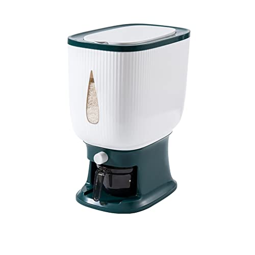 XBWEI 10Kg Rice Dispenser Storage Container Sealed Grain Cereal Dispenser Storage Box with Lid Measuring Cylinder (Color : Gray, Size : 32 * 20 * 38.5cm)