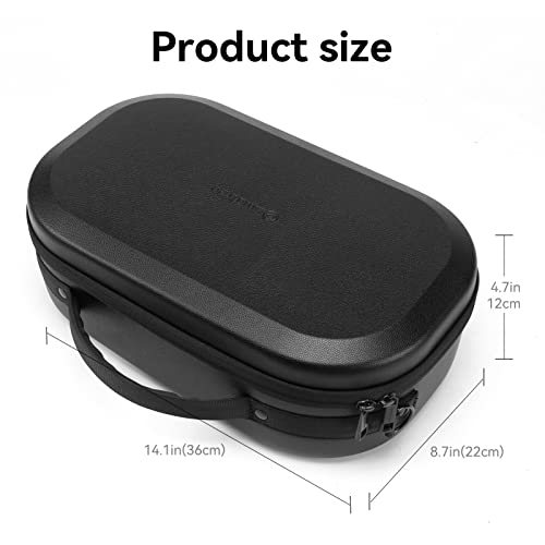 Smatree Carry Case and Elite Strap with 5000mah Battery Combination, Compatible for Quest 2 Official and Other Elite Strap, Large Storage Space, Protect VR Headset, Controllers and Accessories