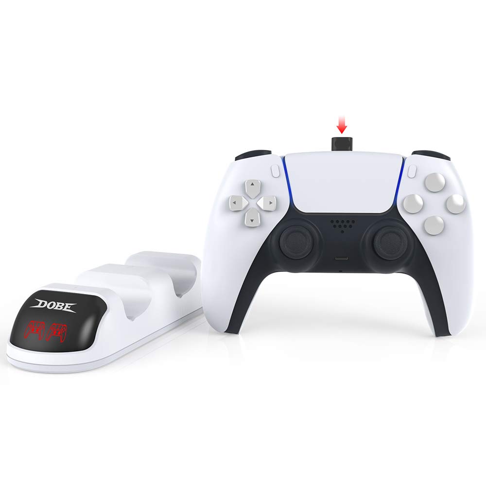 Prana Charger for PS5 Controller, Dual USB Charging Base with LED Indicator for Sony Playstation 5 Video Games