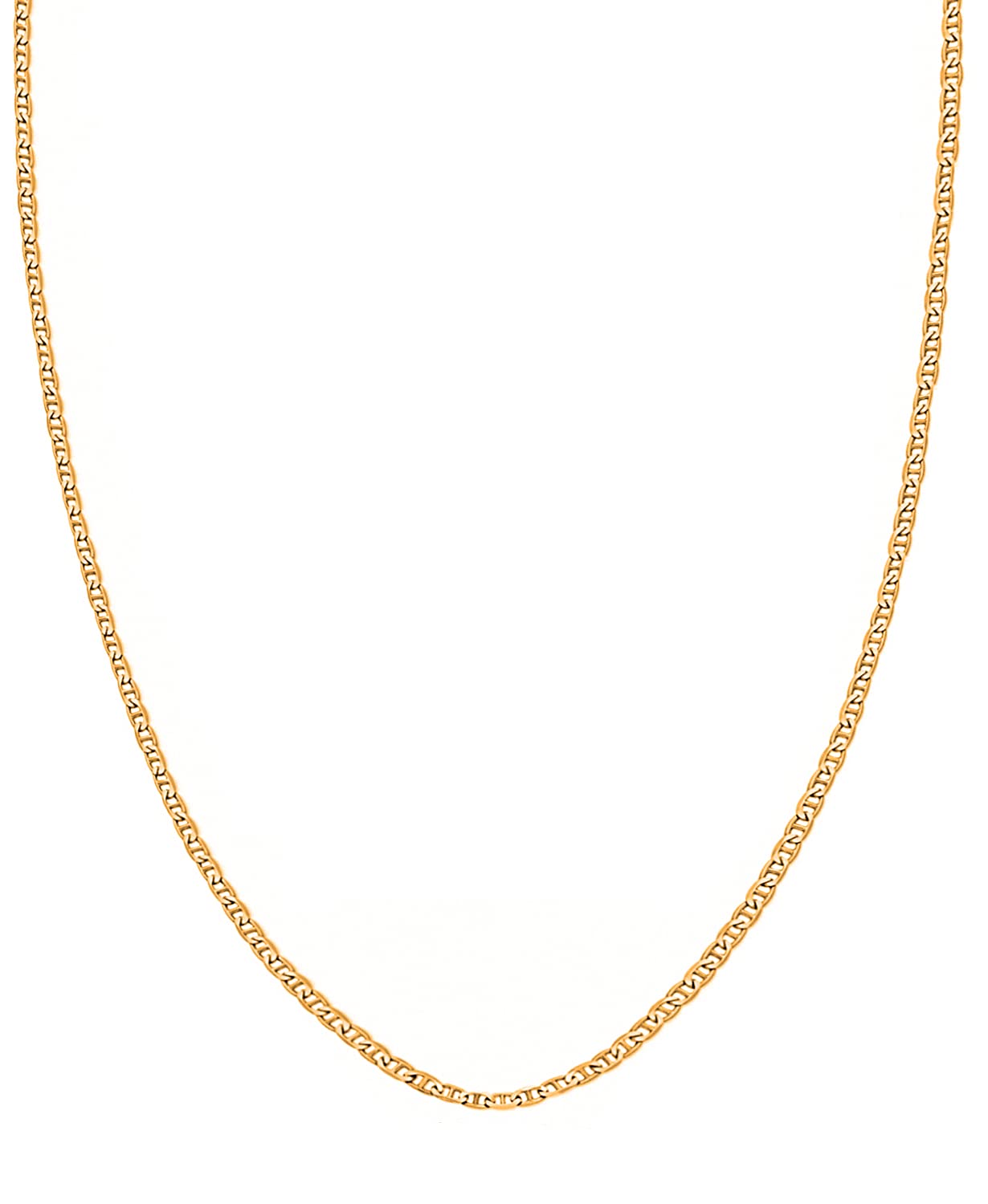 Savlano 10K Solid Gold Italian Flat Mariner 1.5mm Link Chain Necklace-10 Karat Necklace Comes With Gift Box for Women & Men - Made in Italy (16)