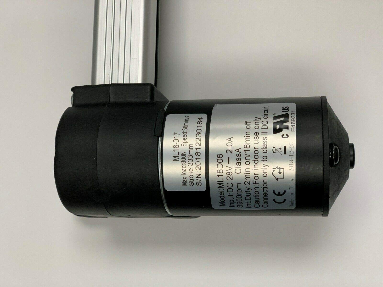 Mulin Power Recliner Motor Replacement with Cord, Model ML18-017 ML18D06 Linear Actuator for Sofa Lift Chair Couch Massage Seat Bed/Same as ML18-021 & ML18-034 & ML8-174, Aluminum