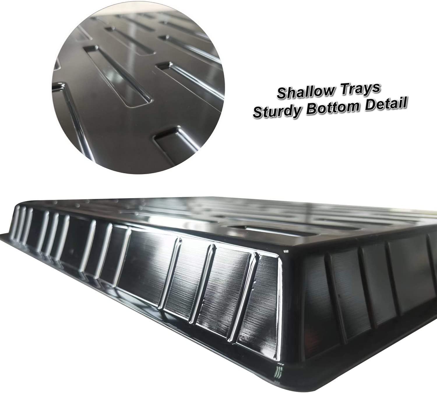 RooTrimmer Grow-Green 10-Pack Microgreen Seed Starter Grow Trays for Seedlings, Shallow Seeding Germination Flats Non Standard 1015 Tray no Holes Plant Sprouter Propogation Tray