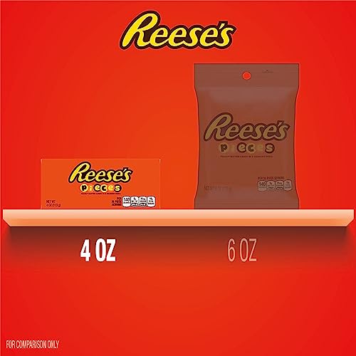 REESE'S PIECES Peanut Butter, Easter Candy Boxes, 4 oz (12 Count)