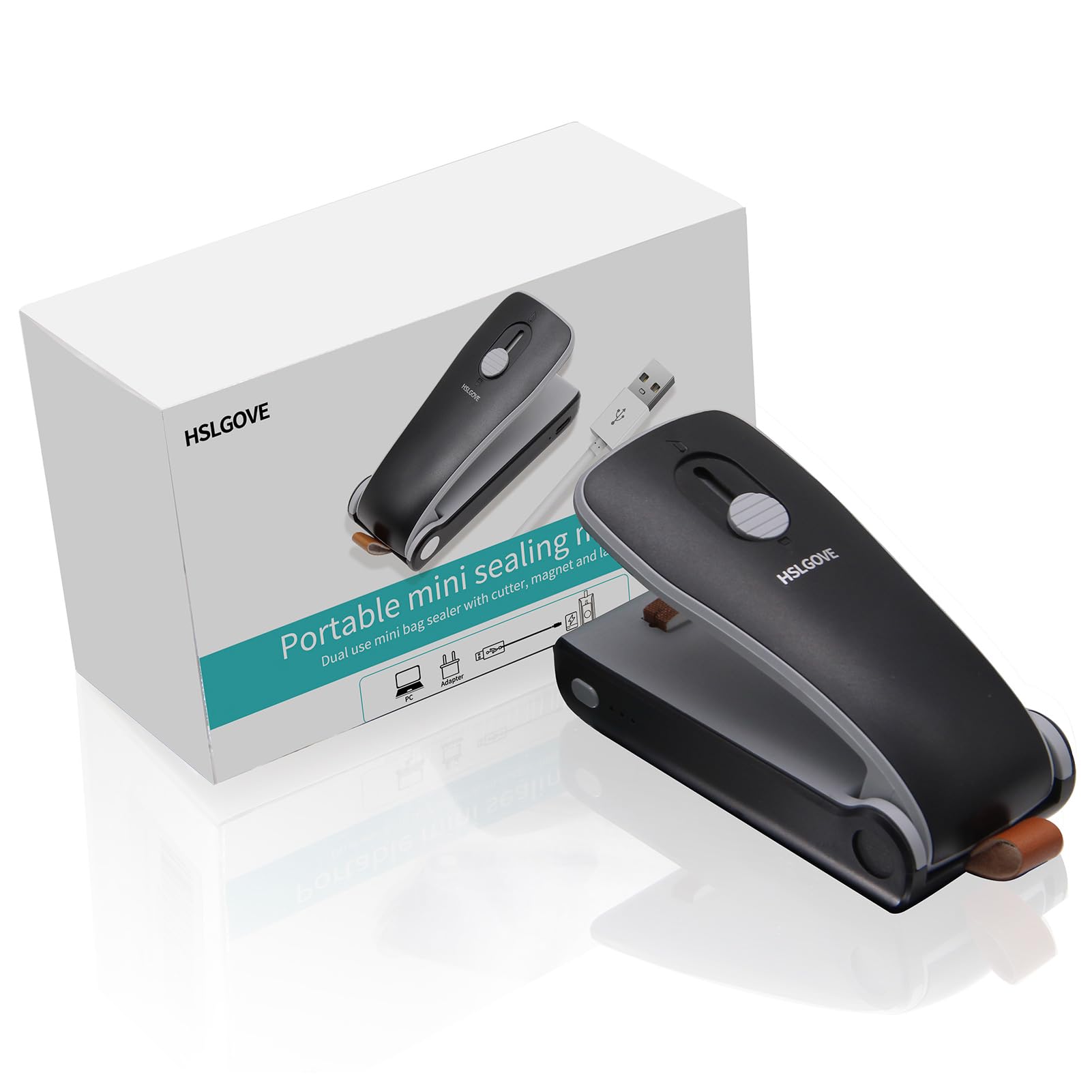 Mini Bag Sealer, USB Rechargeable Portable Bag Sealer Heat Seal with Cutter Heat Chip Bag Sealer